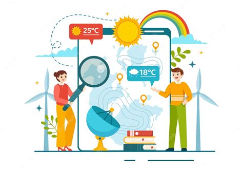 Premium Vector Meteorologist Vector Illustration With Weather Forecast And Atmospheric