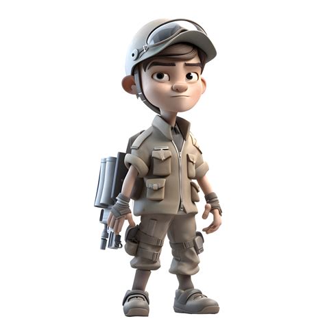Armed And Ready 3d Render Of Army Man In Uniform On White Background