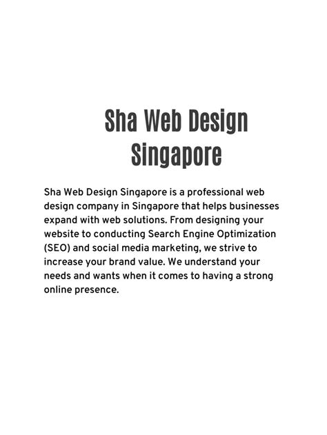 ppt sha web design singapore powerpoint presentation free download