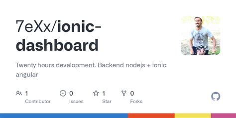 Github 7exx Ionic Dashboard Twenty Hours Development Backend Nodejs Ionic Angular