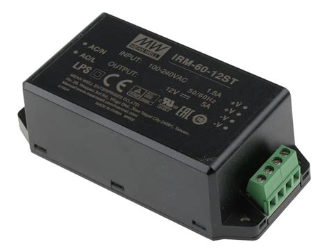 Mean Well Encapsulated Switch Mode Power Supply 12V Dc 5A 60W