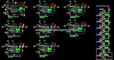 Multi Storey Building Staircase Dwg Complete Plan And Section