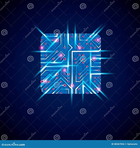 Vector Technology Cpu Design With Square Luminescent Microprocessor Scheme Computer Circuit