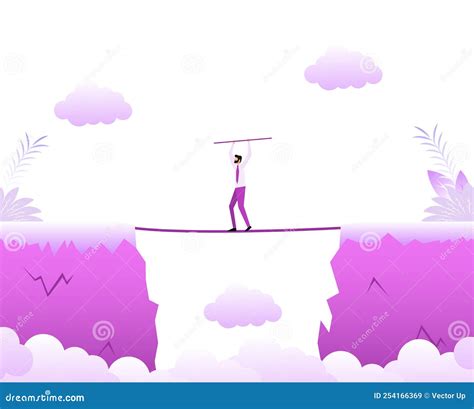 Cartoon Icon With People Chasm Business Concept Team Concept Stock