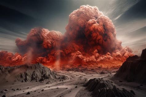 Premium Photo Impact Event Asteroid Explosion Generate Ai