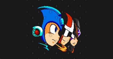 Megaman Protoman And Bass Pixel Art Megaman Sticker Teepublic