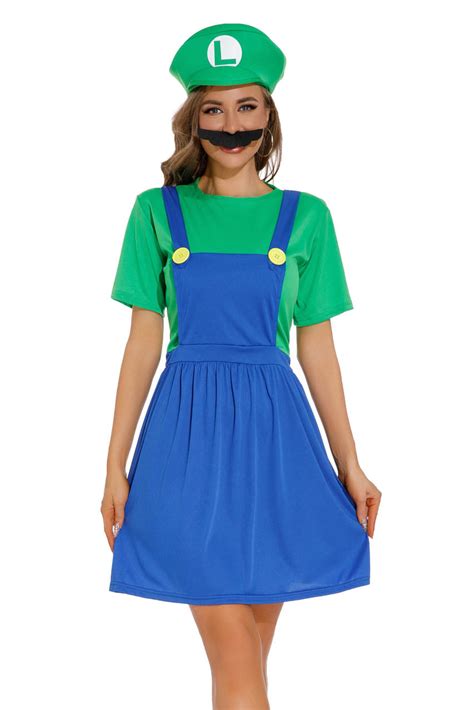 Sexy Green Plumber Costume Green Gamer Costume