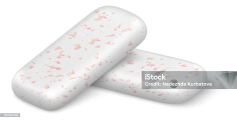 껌을 씹는 패드 현실적인 버블 껌 치과 위생 치아 관리 펠릿으로 상쾌한 맛있는 사탕 구강 청정제 스피어민트 뭉치 알약 벡터 미백 쫄깃한 멘톨 베개 들이마심에 대한 스톡 벡터