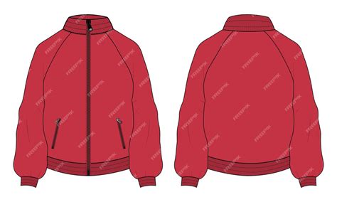 Premium Vector Long Sleeve Sweatshirt Jacket Technical Fashion Flat