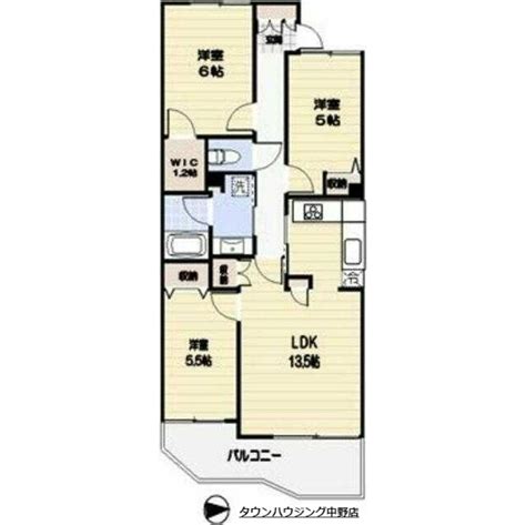 都営大江戸線 新江古田駅 地上8階建て（地下1階付き） 築20年 東京都中野区江原町3丁目 19万円／3ldk 洋室5 洋室55 洋室6