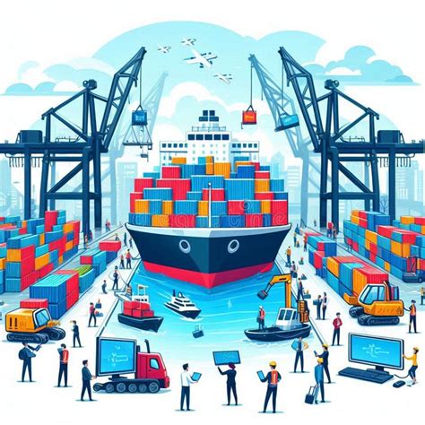 Illustration Of Importing Goods Between Countries Editorial Photo Image Of World Port 376840246