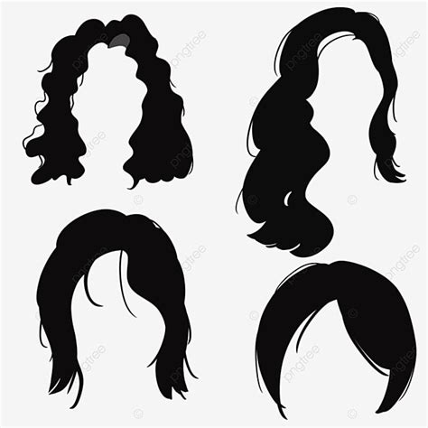 Curly Hair Silhouette Png