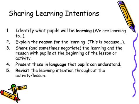 Ppt Assessment For Learning Afl Learning Intentions And Success