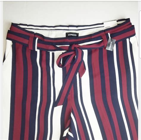 Express Pants And Jumpsuits Express High Waisted Striped Sash Tied
