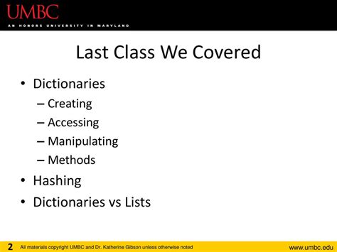 Last Class We Covered Dictionaries Hashing Dictionaries Vs Lists Ppt
