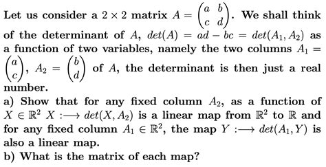Solved 2 H Let Us Consider A 2 X 2 Matrix A We Chegg Com
