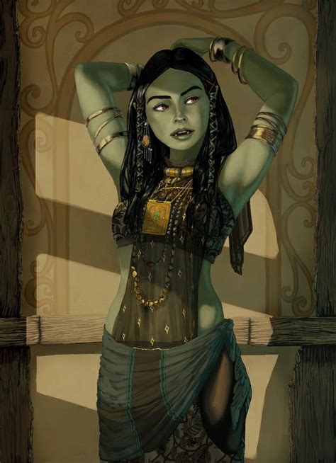 Beautiful Half Orc Woman In 2025 Half Orc Female Character Portraits