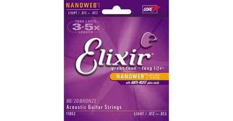 Elixir 11052 Nanoweb Bronze Light 12 53 Gino Guitars