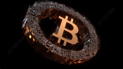 3d Bitcoin Logo On Black Background 3d Render Bitcoin Email Hd Photography Photo Bitcoin