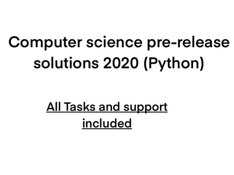 computer science a level 9608 pre release solutions may june 2020