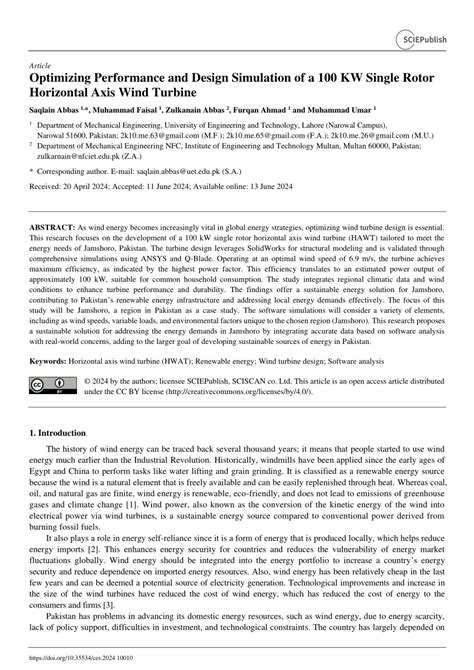 Pdf Optimizing Performance And Design Simulation Of A 100 Kw Single Rotor Horizontal Axis Wind