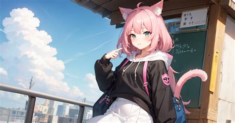 Cute Pink Anime Cat Girl Sefinekのイラスト Pixiv