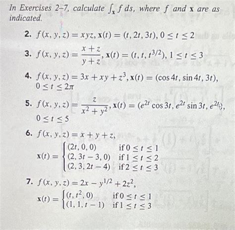 Solved In Exercises Calculate Xfds Where F And X Are Chegg Com