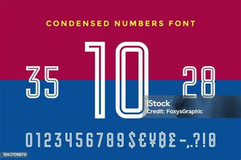 Fonta Numerik Dan Simbol Font Olahraga Dengan Numerik Angka Ilustrasi