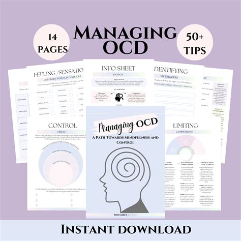 Ocd Therapy Worksheets Anxiety Coping Skills Exercises Cbt Workbook Erp