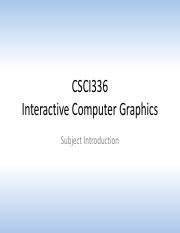 Subject Intro Pdf Csci Interactive Computer Graphics Subject Introduction