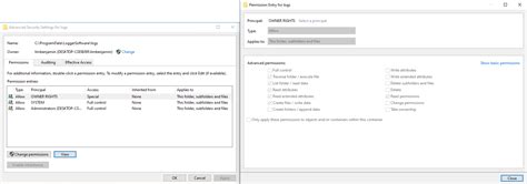 NTFS Owner Rights For Logging