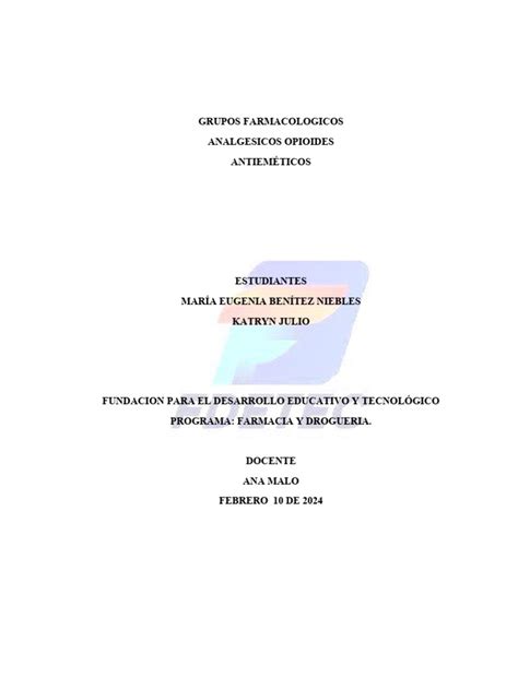 Grupos Farmacologicos Descargar Gratis Pdf Analgésico Opioide