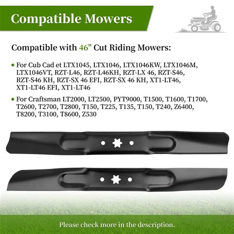 Ecreban 46 Inch Mower Blades 942 04244a For Cub Cadet