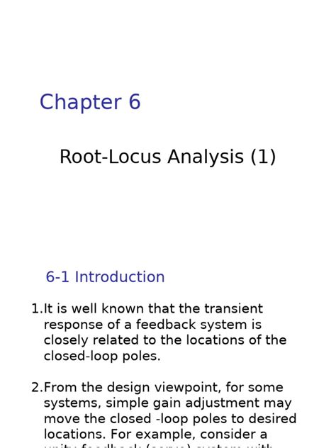 6 1 root locus analysis pdf