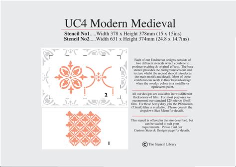 2 Uc4 Modern Medieval Stencil Library