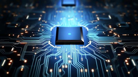 Photo Processor On Computer Circuit Board With Microchips Generative Ai