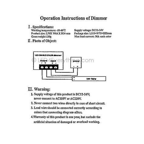 DC V A LED Single Color LED Dimmer Controller With RF Wireless Remote For
