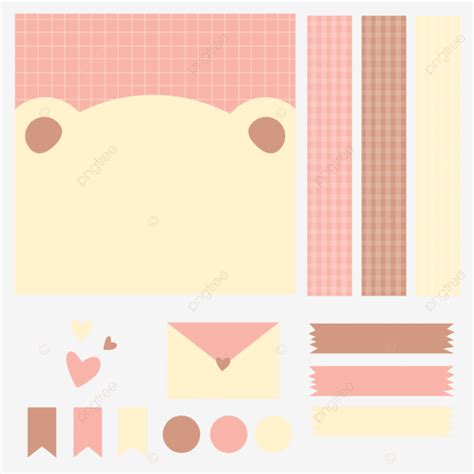 Memo Notepad Vector Art PNG Memo Paper Or Set Memopad Catatan Tempel Notepad Journal Beruang