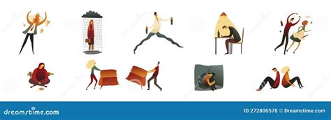 People Experiencing Negative Emotions Isolated On White Background Vector Set Cartoondealer People Experiencing Negative Emotions Isolated On White Background Vector Set Cartoondealer