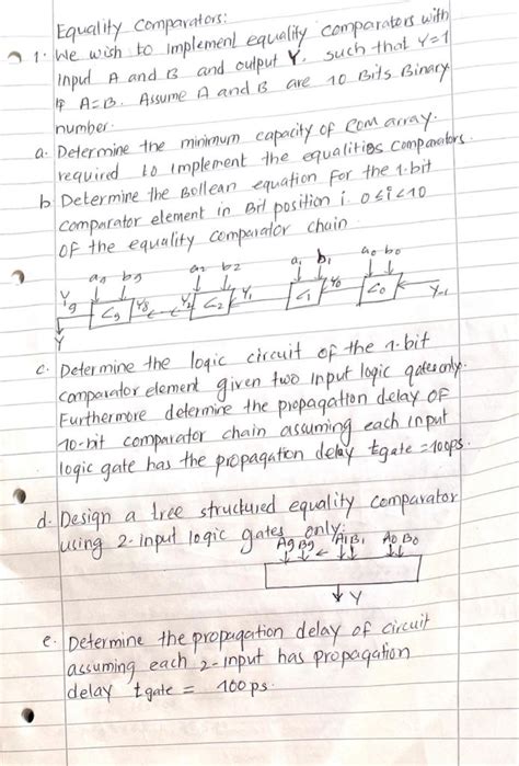 Solved Equality Comparators We Wish To Implemenl Chegg