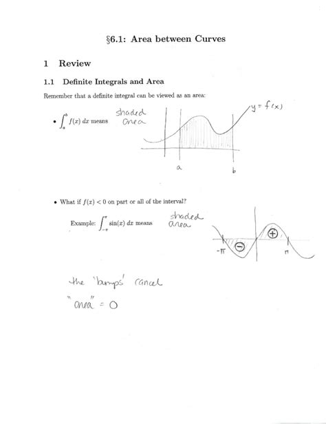 6 Professor Annotated Notes About Area Between Curves MAT 127 Studocu
