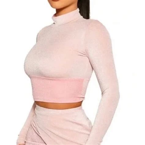 Naked Wardrobe Tops Naked Wardrobe On The Glow Mock Neck Long