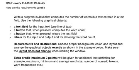 Only Javafx Please In Bluej Here Are The Chegg