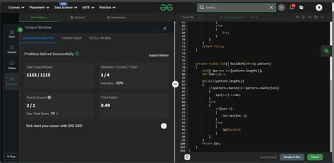 Gfg160 Java Dsa Geeksforgeeks Codingchallenge Kmp Stringproblems Nitesh Kumar