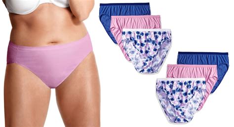 Just My Size 6 Pack Of Hanes Womens Jms Core Cotton Hi Cut Panty