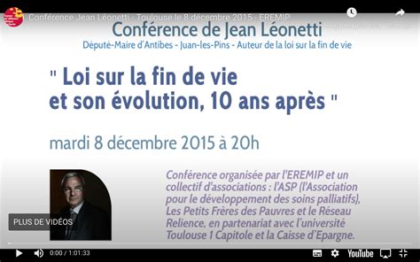 Conférence Jean Léonetti Loi sur la fin de vie et son évolution 10