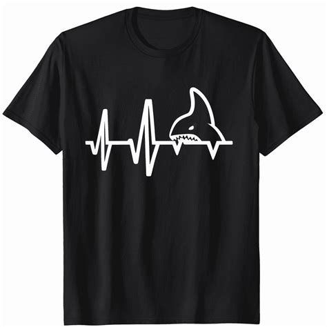 Shark Heartbeat Funny Shark T Shirt For Shark Lovers