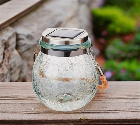 Lantaarn Craquelé Glas met fairy lights Tafellamp Solar tuinverlichting op bol