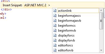 Raj Kaimal Code Snippets For ASP NET MVC2 In VS 2010