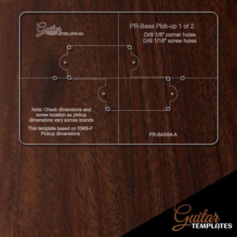 Pr Bass 4 String Pick Up Route Template Guitar Templates